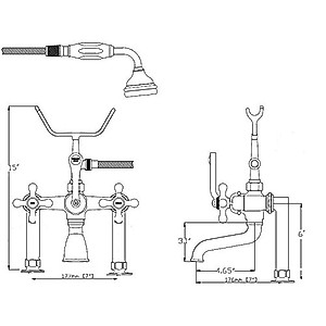 The Tub Connection 67" Acrylic Slipper Clawfoot Tub & Oil Rubbed Bronze Complete Deck Mount Plumbing Package- "Miller"