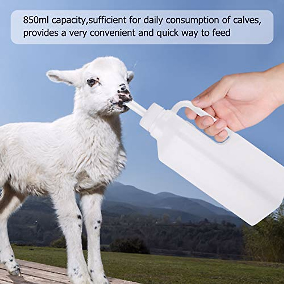Tofficu Goat Feeding Milk Bucket Bottle Lamb Feeding Bottle with Nipples 850ml Livestock Drink Bottle Jug Goat Calf Milk Water Bottle for Farm Accessories Bottles