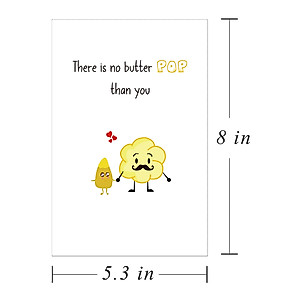 Comting Thanks Dad Card, Pun Popcorn Father's Day Card, Heartfelt Birthday Card for Dad Daddy