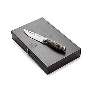 Schmidt Brothers -Bonded Ash 4-Piece Jumbo Steak Knife Set, High-Carbon German Stainless Steel Cutlery in a Wood Gift Box