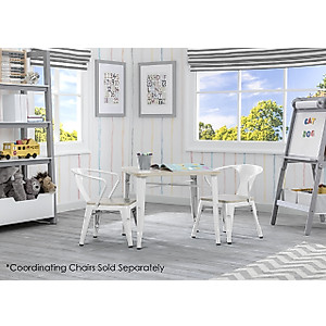 Delta Children Bistro Kids Play Table - Ideal for Arts & Crafts, Snack Time, Homeschooling, Homework & More, White with Driftwood