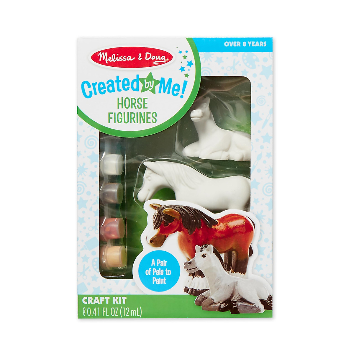 Melissa & Doug Created by Me! Horse Figurines Craft Kit (2 Resin Horses, 6 Paints, Paintbrush)