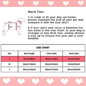 Dxhycc Dog Knitted Sweater Heart Puppy Sweater Warm Soft Pet Holiday Clothes for Small Cats and Dogs (Pink, S)