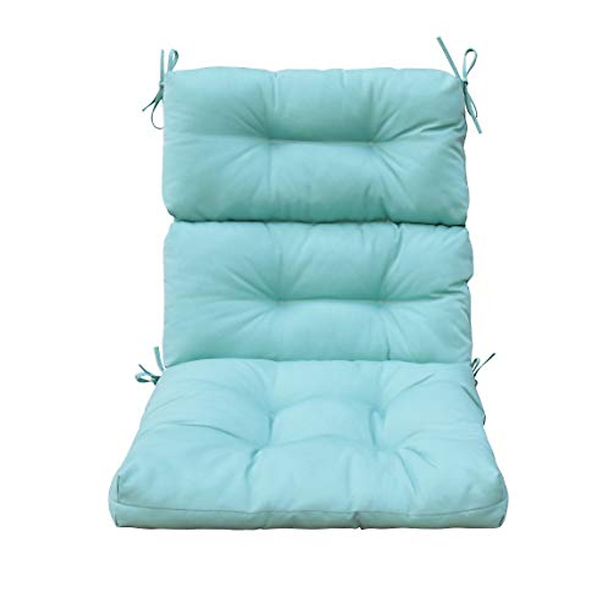 BOSSIMA Outdoor Patio 48.8"×24.4" High Back Lawn Chair Cushions Polyester Tufted Square Corner (Light Blue)