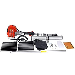 Gas Powered Snow Sweeper Brush Broom, Cordless Hand Held Walk Behind Power Shovel Snow Cleaner for Driveway Lawn Garden, 52CC 2-Stroke, 2.4HP, 24x9 EPA