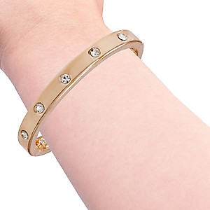 Guess Narrow Hinge with Crystal Rose Gold Bangle Bracelet