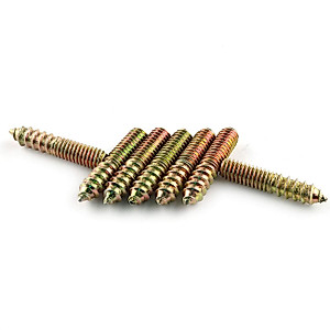 E-outstanding Double Headed Bolt 8PCS 5/16-18 x 1-1/2 Inch Double Screw Hanger Bolts Self-Tapping Screw Hanger Bolts for Furniture