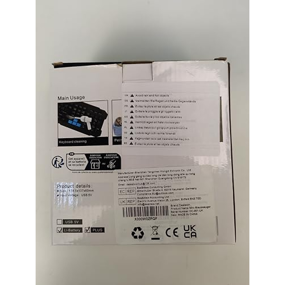 Keyboard Cleaner Powerful Rechargeable Mini Vacuum Cleaner, Cordless Portable Vacuum-Cleaner Tool for Cleaning Dust, Hairs, Crumbs, Scraps for Laptop, Piano, Computer, Car, Makeup Bag, Pet House