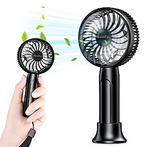 HandFan Mini Portable Handheld Fan, 3-Speeds USB Rechargeable Pocket Fan with Natural Wind Mode, Small Desk Fan for Travel Office Hot Flashes Outdoor Sports