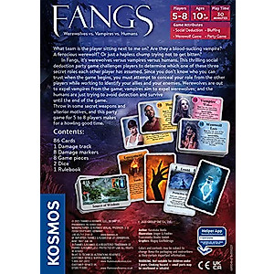 Fangs | Thames & Kosmos | Party Game | Vampires v. Werewolves v. Humans | Social Deduction | Role-Playing | 5 to 8 Players | Ages 10 and up