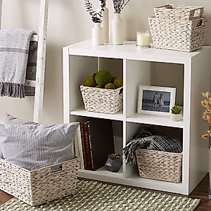 DII Hyacinth Collection Storage Baskets, White Wash, Large Set, Assorted Sizes, 5 Piece