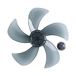 iiniim 12/14 Inch Universal Plastic Fan Blade Replacement 5 Leaves with Nut Cover for General Standing Fan Table Fanner Gray 12 Inch