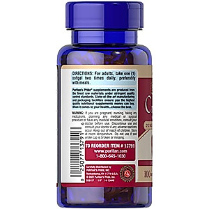 Puritans Pride Triple Strength Cranberry Fruit Concentrate 12,600 Mg, Supports Urinary and Bladder Health, 100 Count