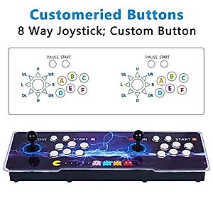 RegiisJoy【10000 Games in 1 】 Arcade Game Console WiFi Function Pandora Box Arcade 18S for PC & Projector & TV,1280X720,Search/Hide/Save/Load/Pause Games,