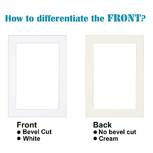 Egofine 5x7 White Picture Mats Pack of 14, Frame Mattes for 4x6 Pictures, Acid Free, 1.2mm Thickness, with Core Bevel Cut