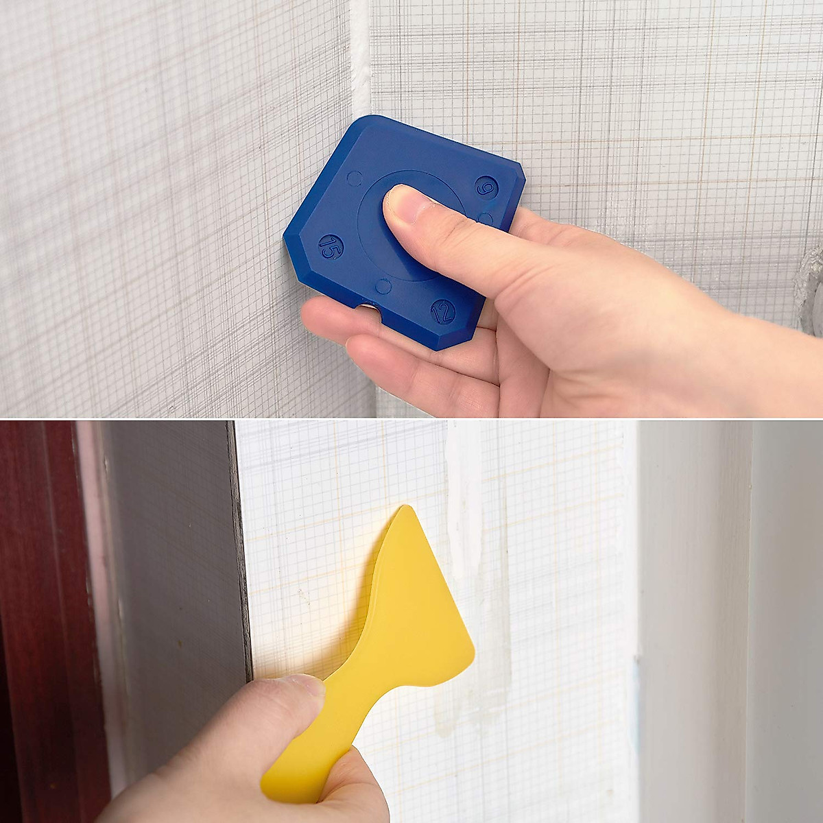 8 Pieces Caulk Tool Kit Sealant Silicone Finishing Tools Caulking Tools for Silicone Sealant Grout Finishing Sealing (Blue)