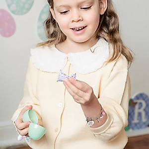 Easter Gifts Bunny Braclets for Women, Dainty Stainless Steel Rabbit Bracelets Adjustable Letter Initial Charm Bracelets Easter Bunny Bracelets Easter Gifts for Women Jewelry（N）