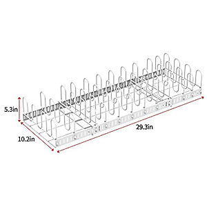 Double-side Expandable Food Container Lid Organizer,Super Large Capacity Adjustable 12 Dividers Detachable Lid Organizer Rack for Countertop,Cabinets, Cupboards, Pantry Shelves, Drawers(White)
