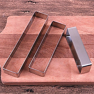 Rectangular Cake Molds,Stainless Steel Cake Mousse Ring Rectangle Cookie Cutter Mousse Cake Cutter Ring Mold for Home Kitchen