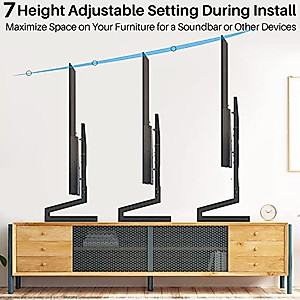 EZISE Universal TV Stand for Most 32 to 75 inch LCD Flat Screen TVs, Style 4 Easy Install Tabletop TV Stands Base fits VESA up to 800 by 400mm, Include Hardware Screws fit All Brand TVs