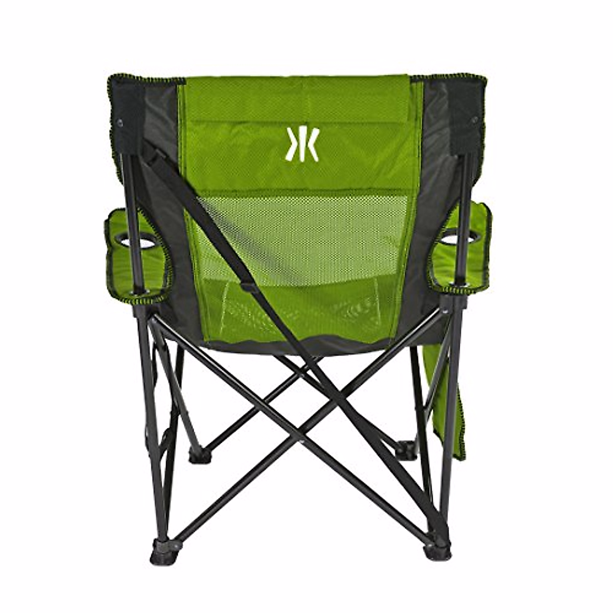 Kijaro Sling Folding Camping Chair - Enjoy the Outdoors in this Outdoor Chair with a Built-in Cup Holders and Side Organizer - Includes a Detachable Pillow - Ireland Green