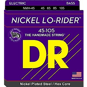 DR Strings Nickel Lo-Rider - Nickel Plated Hex Core Bass 45-105