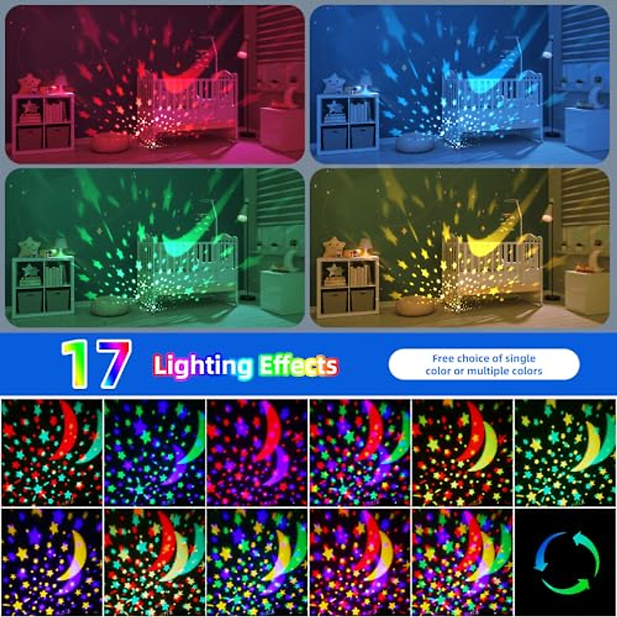 Star Projector Night Light for Kids, Baby Starry Night Lights with Timer, Halloween Devil Lamp for Festivel Holiday Birthday Gifts for 3 to 12 Year Old Toddle Boys Girls(White)