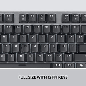 Logitech K845 Mechanical Illuminated Keyboard,Mechanical Switches, Strong Adjustable Tilt Legs, Full Size, Aluminum Top Case, 104 Keys, USB Corded, Windows (TTC Blue Switches) (Renewed)