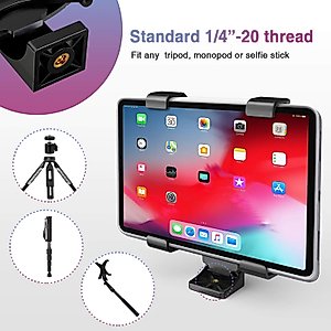 Controller and Headphone Holder Stand for PS5 PS4 Xbox One Switch Pro Gamepad Controller, iPad Tripod Mount Adapter for iPad, iPad Air, iPad Mini, Kindle Fire, Samsung Galaxy Tab, Microsoft Surface