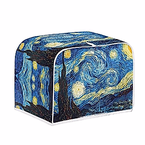 FKELYI Van Gogh Starry Night Galaxy Painting Toaster Cover 4 Slice Wide Sloth,Toaster Oven Cover,Small Bread Cover