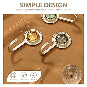 Luxshiny Heavy Duty Adhesive Hooks, 4pcs Jeweled Wall Mount Hangers Hanging Coat Hooks Decorative Towel Hangers for Kitchen Bathroom