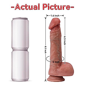 8.5" Realistic Thrusting Vibrating Dildo Vibrator, Silicone Heated G Spot Dildo with 7 Thrusts 10 Vibration, Suction Cup Dildo with Remote Control for Clit Anal Play, Adult Sex Toys for Women Men