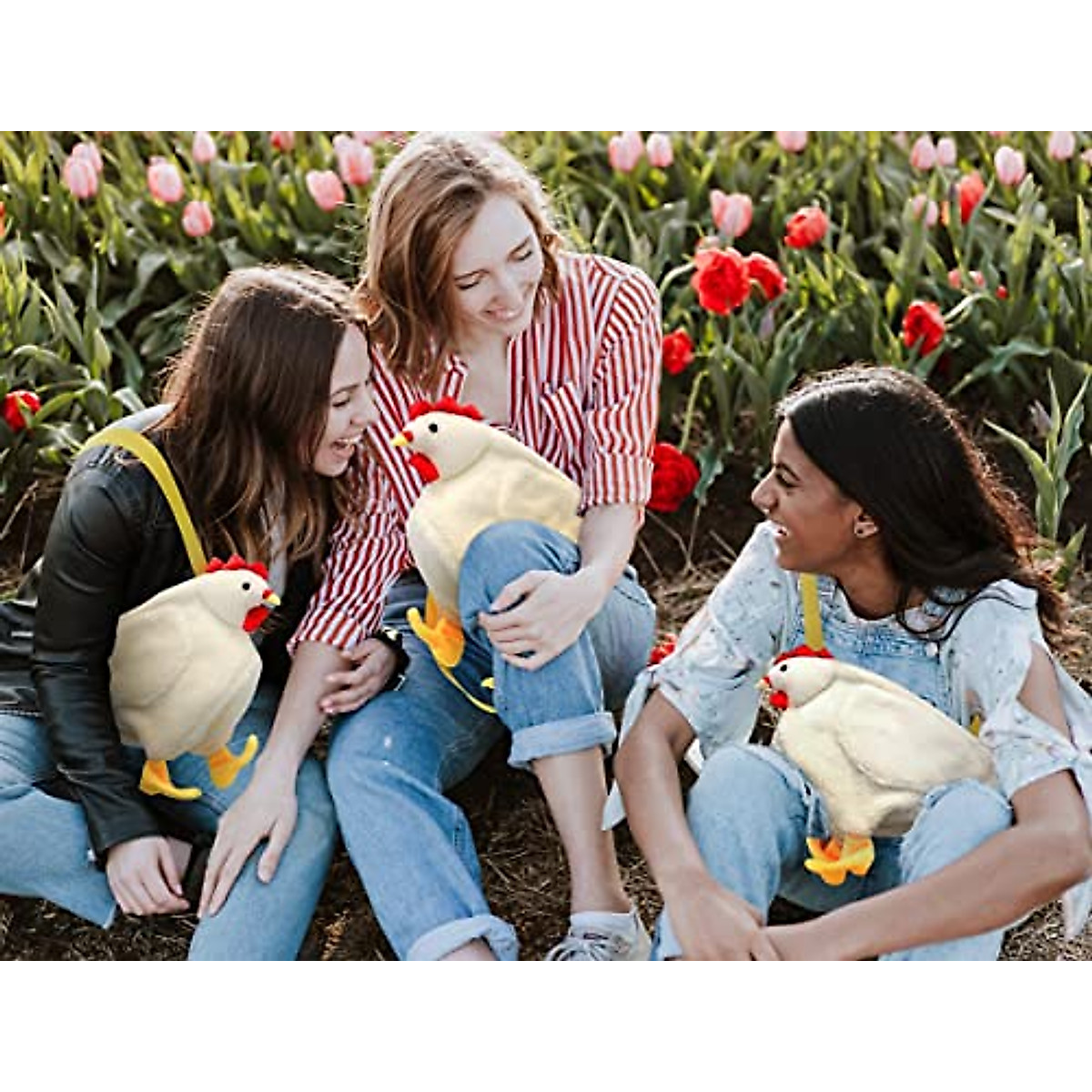 Chicken Purse Chicken Bag Fluffy Hen Crossbody Bag Plush Handbags Cartoon Shoulder bag For Girls Women