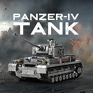 DAHONPA Panzer-Ⅳ Tank Army Building Block(1328 PCS),WW2 Military Historical Collection Model with Soldier Figures,Toys Gifts for Kid and Adult.