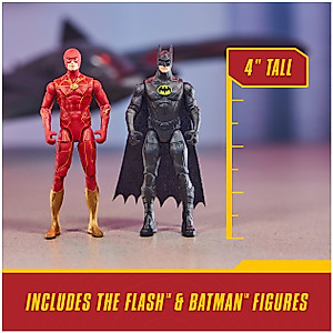 DC Comics, The Flash Ultimate Batwing Set The Flash and Batman Action Figures, 4-inch Playset Kids Toys for Boys and Girls 3 and Up