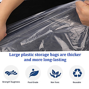 10 Pack Giant Clear Moving Bags Clear Plastic Storage Bags fot Transport Extra Large Reusable Storage Bag for Big Plush Toys Luggage, Suitcase, Clothes, Grocery, Comforters and Blankets 24×35 inches