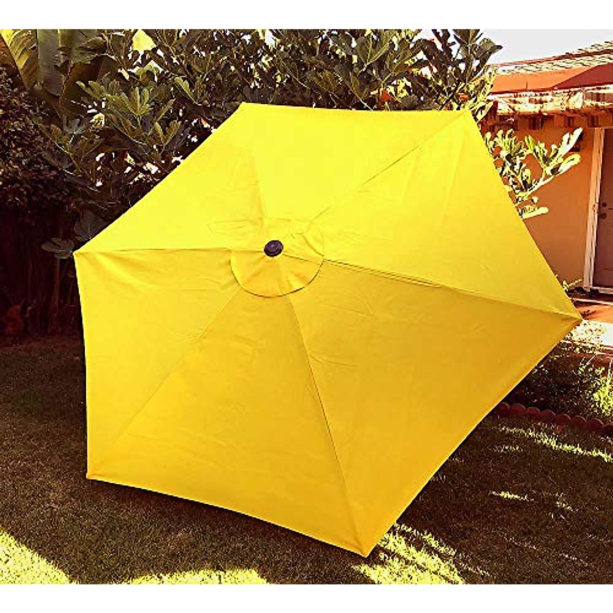 BELLRINO DECOR Replacement Yellow Strong & Thick Umbrella Canopy for 9ft 6 Ribs Yellow (Canopy Only)