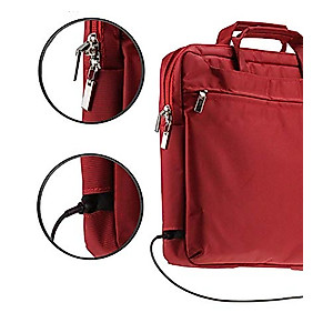 Navitech Red Sleek Premium Water Resistant Shock Absorbent Carry Bag Case Compatible with The ASUS Chromebook C204 11.6" / ASUS Chromebook C214 11.6" / ASUS Chromebook Flip C434 14"