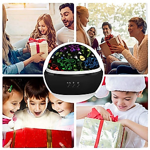 DQMOON Dinosaur Night Light for Kids, Projector with 8 Colors, 360 Rotation, Safe Materials, Ideal Birthday Gift