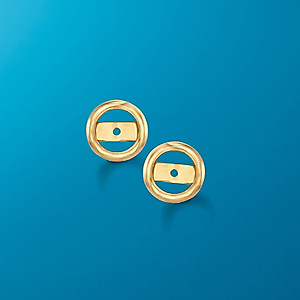 Ross-Simons 14kt Yellow Gold Bezel Earring Jackets