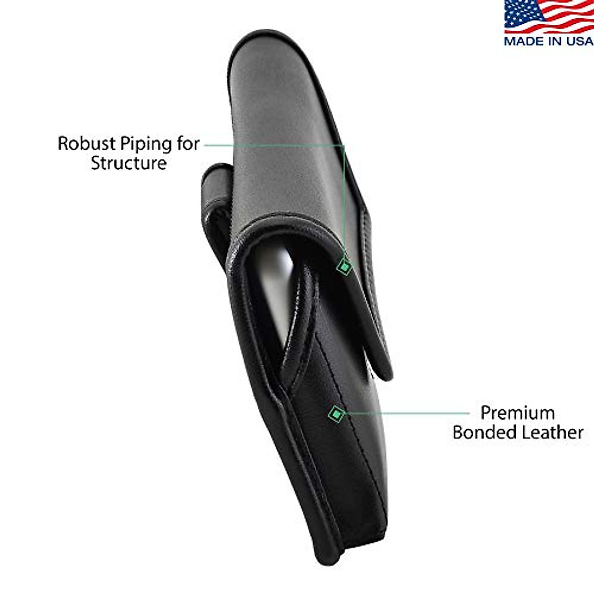 Turtleback Holster Compatible with Samsung Galaxy S10+ Plus S9+ S8+ A30 A20 A50 Black Belt Case Leather Pouch with Executive Belt Clip Horizontal Made in USA