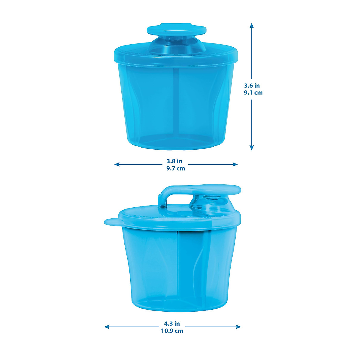 Dr. Brown's Travel Formula Dispenser with Lid, BPA Free - Blue