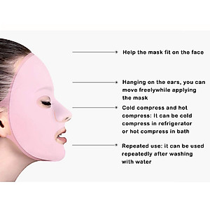 Angzhili 2 Pack Silicone Moisturizing Mask for Sheet Mask,Reusable Facial Mask Cover with Hook,Sheet Mask Cover for Slow Down the Evaporation of Mask Essence,Face Care Tool (White)