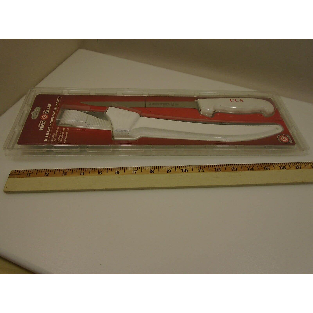 American Coastal Conservation Association 8" Semi Flex Stainless Narrow Filet Knife SG133-8 With Hard Shell Sheath