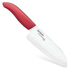 Kyocera Revolution Series Ceramic Santoku, Chef Knife for Your Cooking Needs, 5.5”, Red