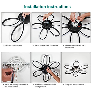 LOFAHS Modern LED Ceiling Light Fixture with Remote Control Lamp Dimmable Ceiling Chandelier for Living Room Dinning Room Bedroom Kitchen Home Lighting (23 inch/60CM 70W)