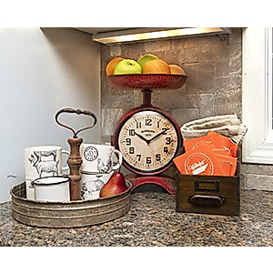 Creative Co-op DA6875 Round Metal & Wood Handle Decorative Wood Tray, Silver