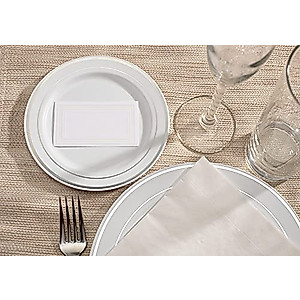 White 65lb Cover Stock Place Cards, White Foil Border, Micro-Perforated, 2" x 3 1/2", 200/box, Laser and Inkjet Compatible