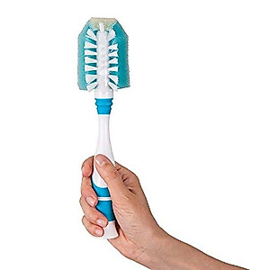 NUK Triple Action Baby Bottle Brush with Built-in Bottle Nipple Brush