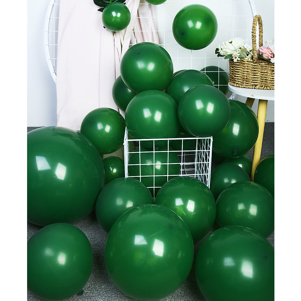 Freechase Dark Green Latex Balloons - Dark Green Party Balloons 139 Different Sizes 5/10/12/18 Inch, Dark Green Balloon Garland Kit for Birthdays, Graduation, Baby Shower, and Bachelorette Party